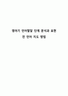 영아기 언어발달 단계 분석과 표현 전 언어 지도 방법-1페이지
