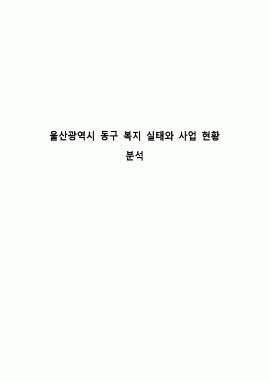 울산광역시 동구 복지 실태와 사업 현황 분석-1페이지
