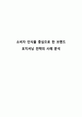 소비자 인식을 중심으로 한 브랜드 포지셔닝 전략의 사례 분석-1페이지