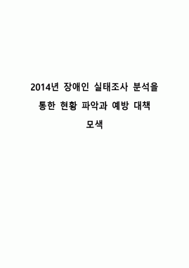 2014년 장애인 실태조사 분석을 통한 현황 파악과 예방 대책 모색-1페이지