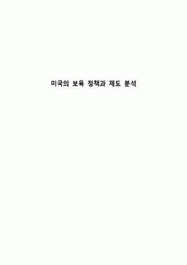 미국의 보육 정책과 제도 분석-1페이지