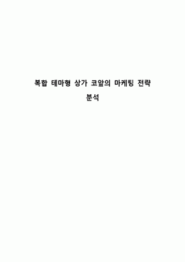 복합 테마형 상가 코앞의 마케팅 전략 분석-1페이지
