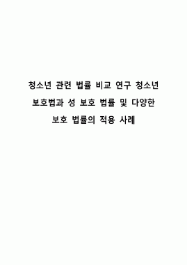 청소년 관련 법률 비교 연구 청소년 보호법과 성 보호 법률 및 다양한 보호 법률의 적용 사례-1페이지