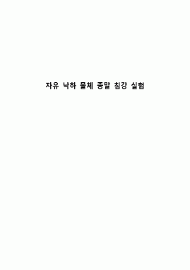 자유 낙하 물체 종말 침강 실험-1페이지