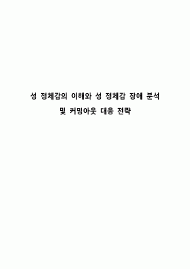 성 정체감의 이해와 성 정체감 장애 분석 및 커밍아웃 대응 전략-1페이지