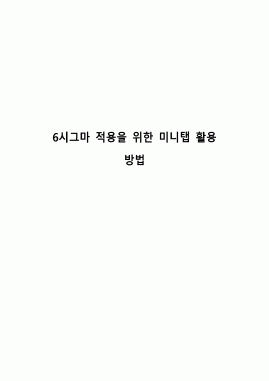 6시그마 적용을 위한 미니탭 활용 방법-1페이지