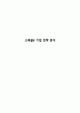 스페셜K 기업 전략 분석-1페이지