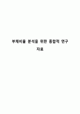 부채비율 분석을 위한 종합적 연구 자료-1페이지