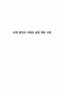 비례 원칙의 이해와 실제 적용 사례-1페이지