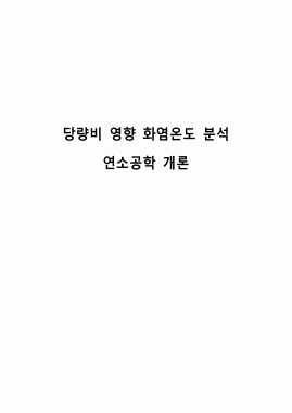 당량비 영향 화염온도 분석 연소공학 개론-1페이지