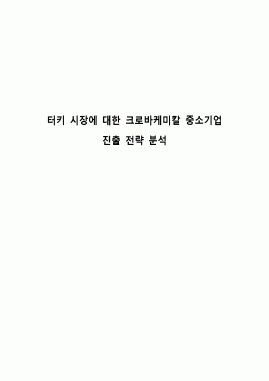 터키 시장에 대한 크로바케미칼 중소기업 진출 전략 분석-1페이지