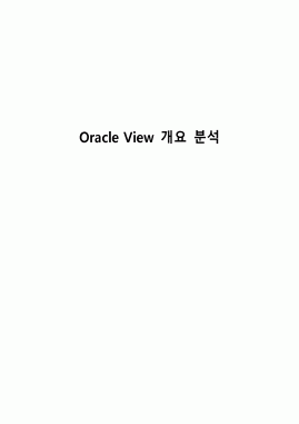 Oracle View 개요 분석-1페이지