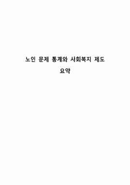 노인 문제 통계와 사회복지 제도 요약-1페이지