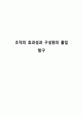 조직의 효과성과 구성원의 몰입 탐구-1페이지