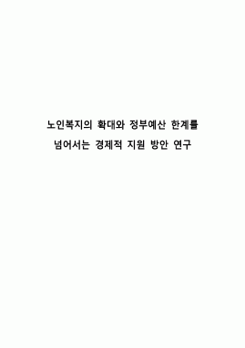 노인복지의 확대와 정부예산 한계를 넘어서는 경제적 지원 방안 연구-1페이지