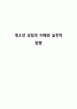 청소년 상담의 이해와 실천적 방향-1페이지
