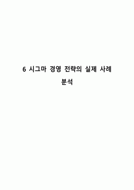 6 시그마 경영 전략의 실제 사례 분석-1페이지