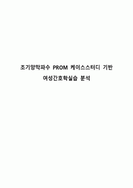 조기양막파수 PROM 케이스스터디 기반 여성간호학실습 분석-1페이지