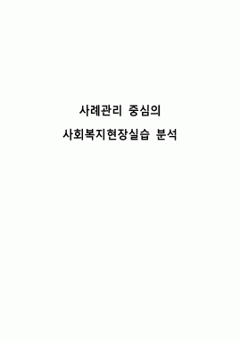 사례관리 중심의 사회복지현장실습 분석-1페이지
