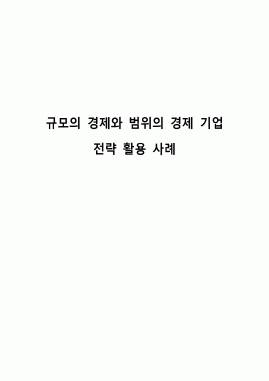 규모의 경제와 범위의 경제 기업 전략 활용 사례-1페이지