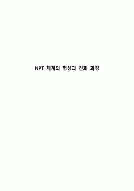 NPT 체계의 형성과 진화 과정-1페이지