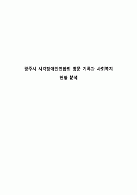 광주시 시각장애인연합회 방문 기록과 사회복지 현황 분석-1페이지