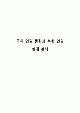 국제 인권 동향과 북한 인권 실태 분석-1페이지