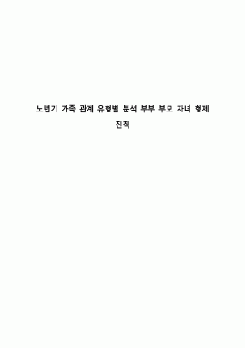 노년기 가족 관계 유형별 분석 부부 부모 자녀 형제 친척-1페이지