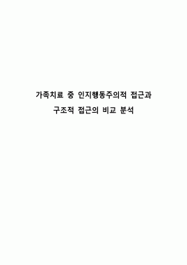 가족치료 중 인지행동주의적 접근과 구조적 접근의 비교 분석-1페이지