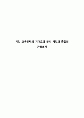 기업 교육훈련의 기대효과 분석 기업과 종업원 관점에서-1페이지