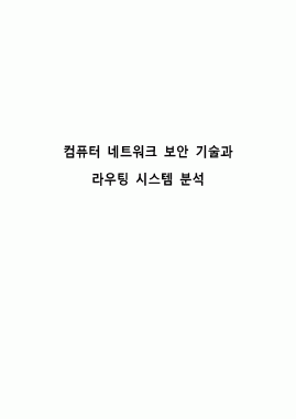 컴퓨터 네트워크 보안 기술과 라우팅 시스템 분석-1페이지