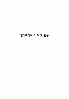 멀티미디어 기초 및 활용-1페이지