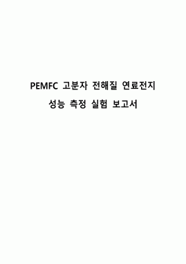 PEMFC 고분자 전해질 연료전지 성능 측정 실험 보고서-1페이지