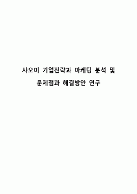 샤오미 기업전략과 마케팅 분석 및 문제점과 해결방안 연구-1페이지