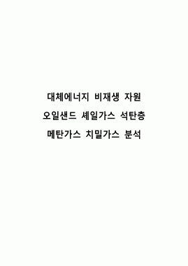 대체에너지 비재생 자원 오일샌드 셰일가스 석탄층 메탄가스 치밀가스 분석-1페이지