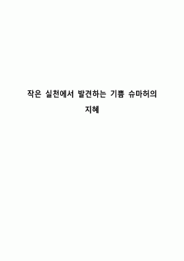 작은 실천에서 발견하는 기쁨 슈마허의 지혜-1페이지