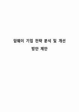 암웨이 기업 전략 분석 및 개선 방안 제안-1페이지