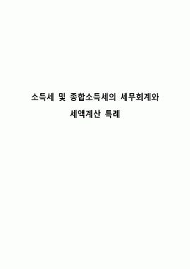 소득세 및 종합소득세의 세무회계와 세액계산 특례-1페이지