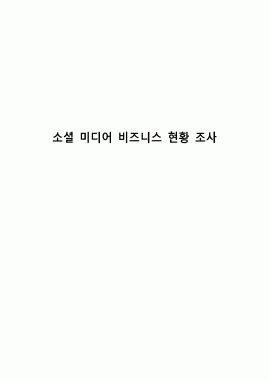 소셜 미디어 비즈니스 현황 조사-1페이지