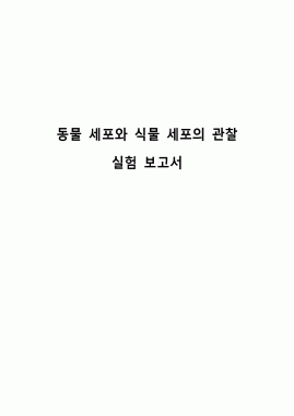 동물 세포와 식물 세포의 관찰 실험 보고서-1페이지
