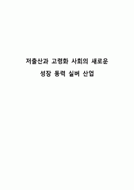 저출산과 고령화 사회의 새로운 성장 동력 실버 산업-1페이지