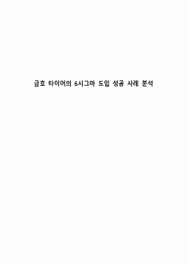 금호 타이어의 6시그마 도입 성공 사례 분석-1페이지
