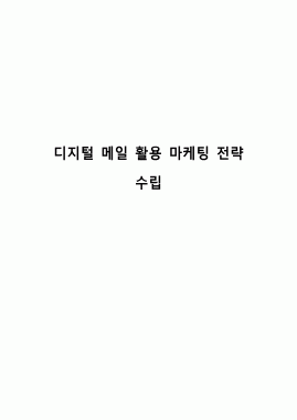 디지털 메일 활용 마케팅 전략 수립-1페이지