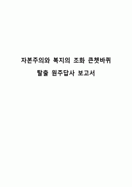 자본주의와 복지의 조화 큰쳇바퀴 탈출 원주답사 보고서-1페이지