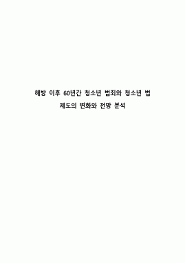 해방 이후 60년간 청소년 범죄와 청소년 법 제도의 변화와 전망 분석-1페이지