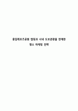 용담레포츠공원 캠핑과 시내 도보관광을 연계한 명소 마케팅 전략-1페이지