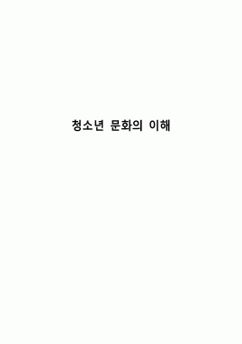 청소년 문화의 이해-1페이지