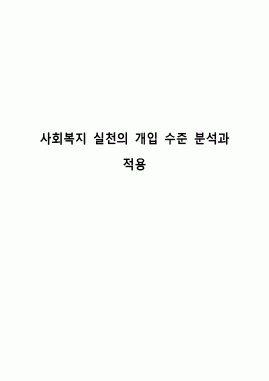 사회복지 실천의 개입 수준 분석과 적용-1페이지