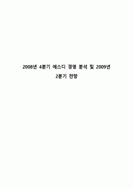 2008년 4분기 에스디 경영 분석 및 2009년 2분기 전망-1페이지