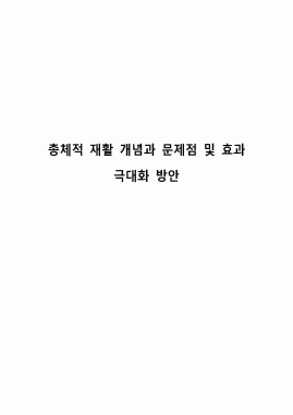 총체적 재활 개념과 문제점 및 효과 극대화 방안-1페이지